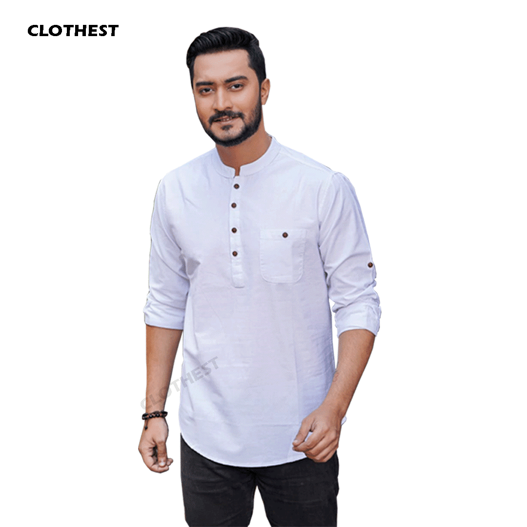1 Pcs Long Sleeve Katua White – ClothestBD