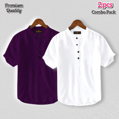 2 Pcs White + Purple Combo – ClothestBD