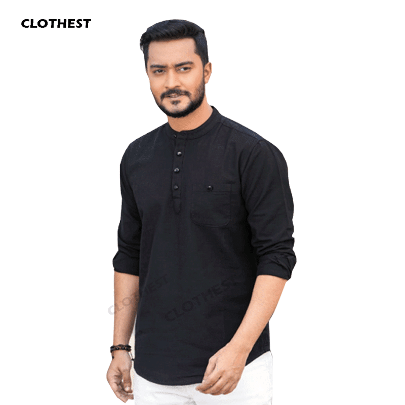 1 Pcs Long Sleeve Katua-Black – ClothestBD