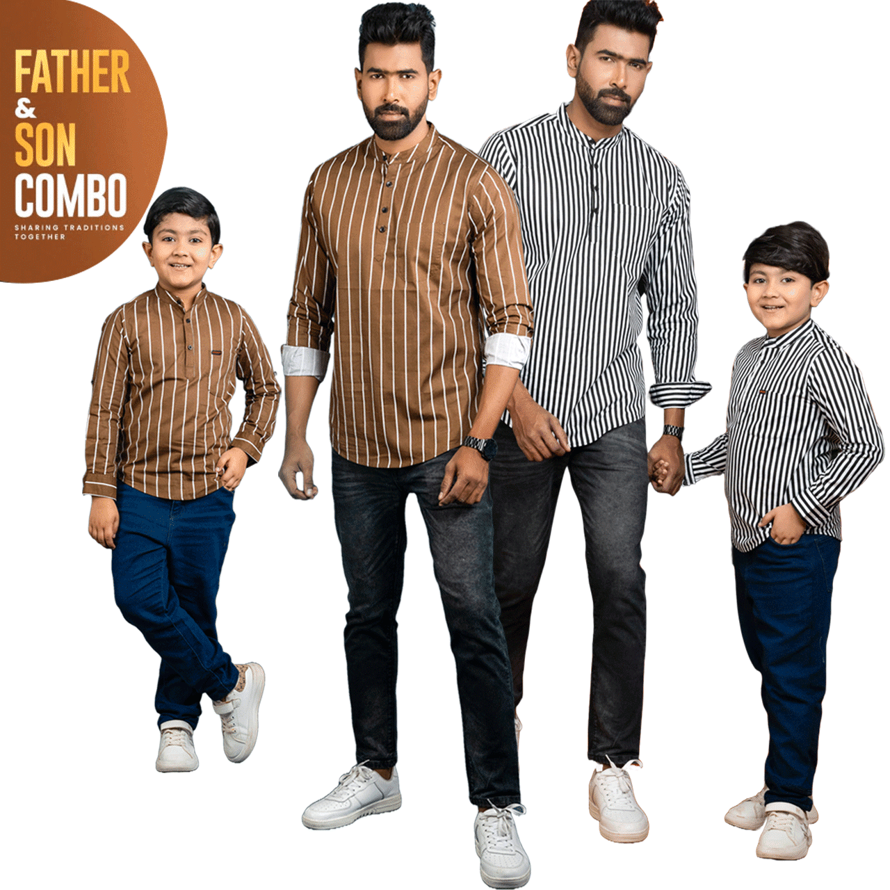 Parents Katua Combo -Golden+Black-White – ClothestBD